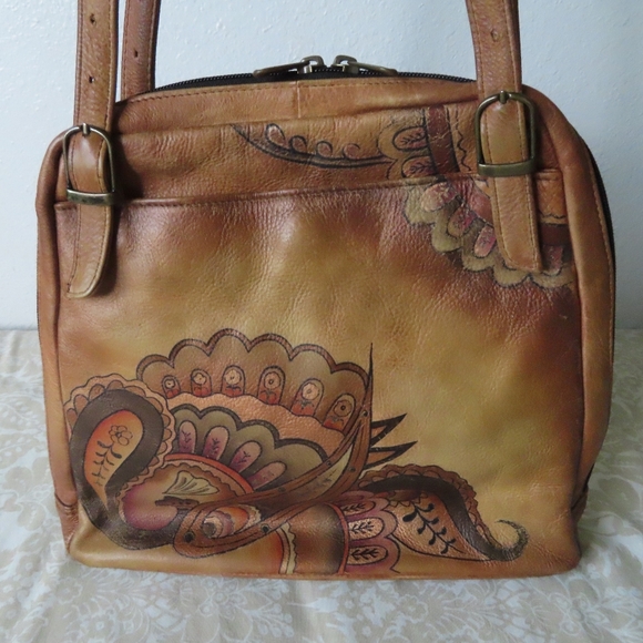 Anuschka | Bags | Anuschka Genuine Leather Medium Sized Handbag | Poshmark